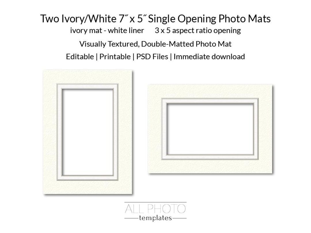 Two Single-opening Photo Mats: Ivory/white, 5" X 7" Double-matted ...