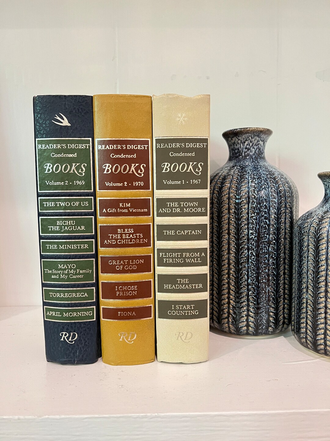 Vintage Decorative Books Set of Three - Etsy