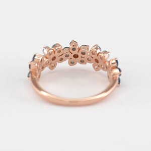 Elegant Tiny Flowers 10K Solid Gold Plain Band Inset Round Cut - Etsy