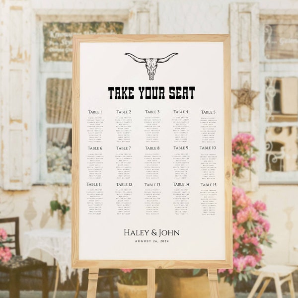 Western Table Seating Chart - Etsy