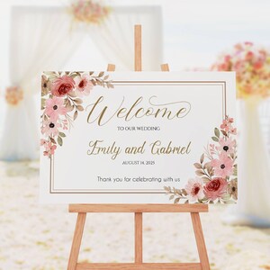 Editable Welcome Sign Welcome Sign Template Pink Welcome - Etsy