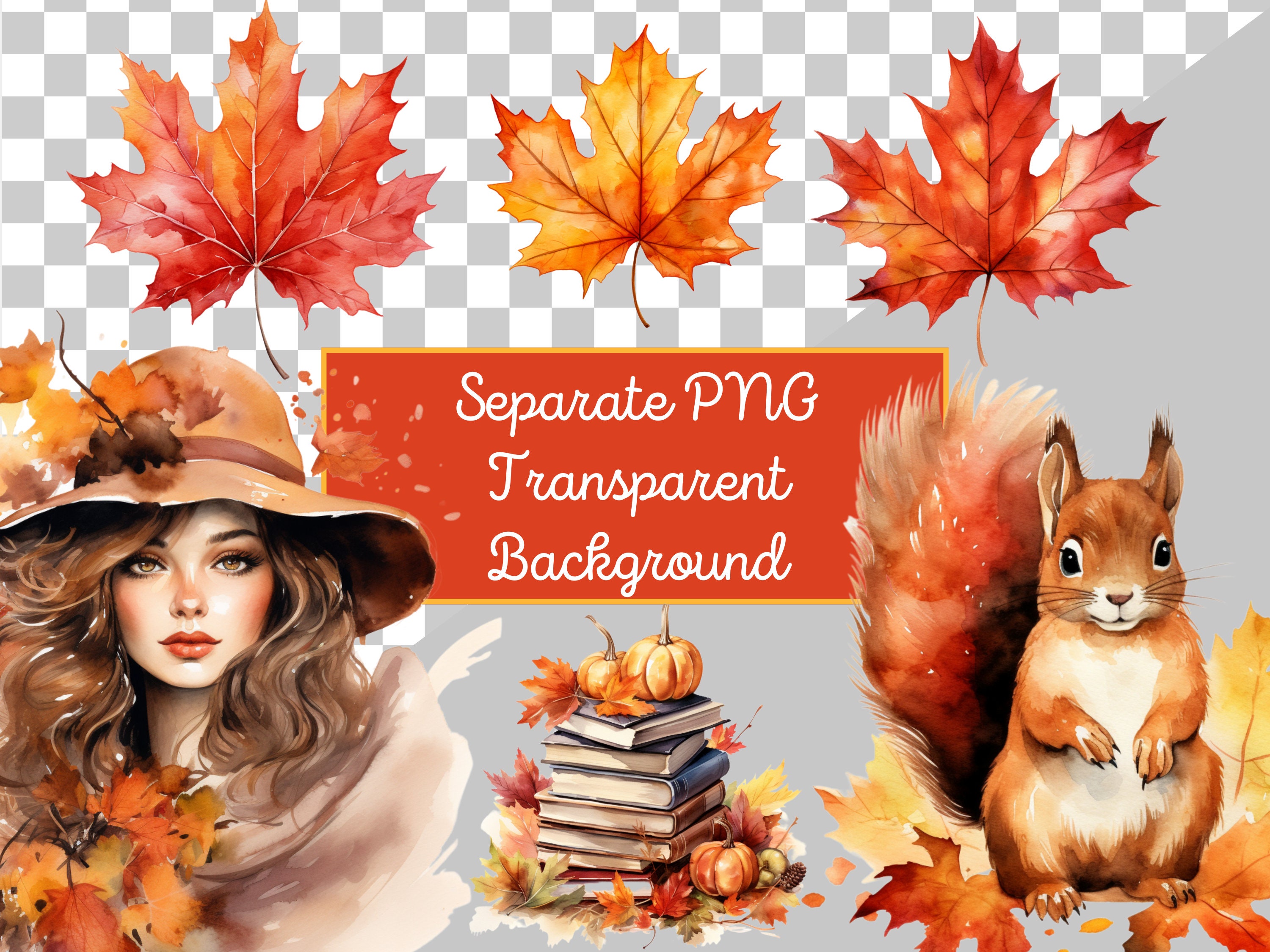 166 Watercolor Autumn Clipart Bundle PNG Watercolor Fall - Etsy