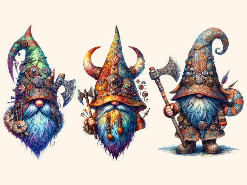 Viking Gnome Illustrations Bundle, Viking Gnome Pngs, Viking Gnome ...