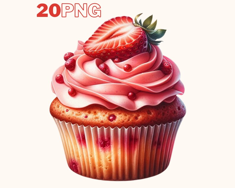 Watercolor Cute Sweets Clipart, Chocolate Cupcake, Sweet Macarons ...