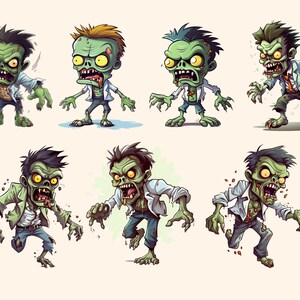 63 Halloween Zombie Clipart Children Party Cartoon Zombies & Ghoul ...