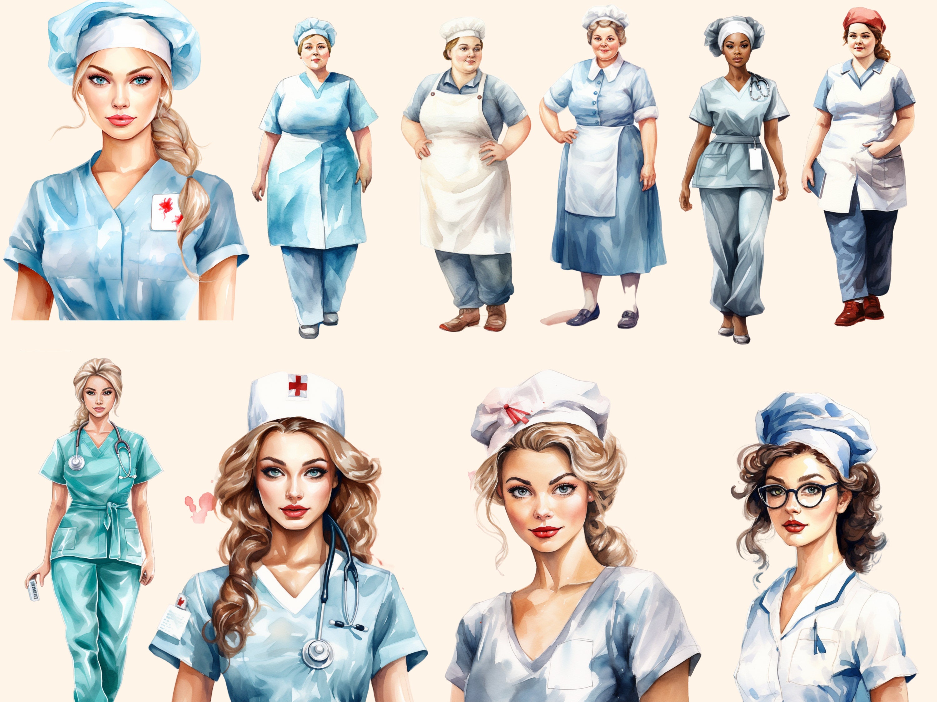 59 Nurse and Doctor Clipart Bundle Medical Clipart Digital - Etsy