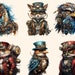 243 Steampunk Animal Bundle, PNG Steampunk Cliparts, Scrapbook ...