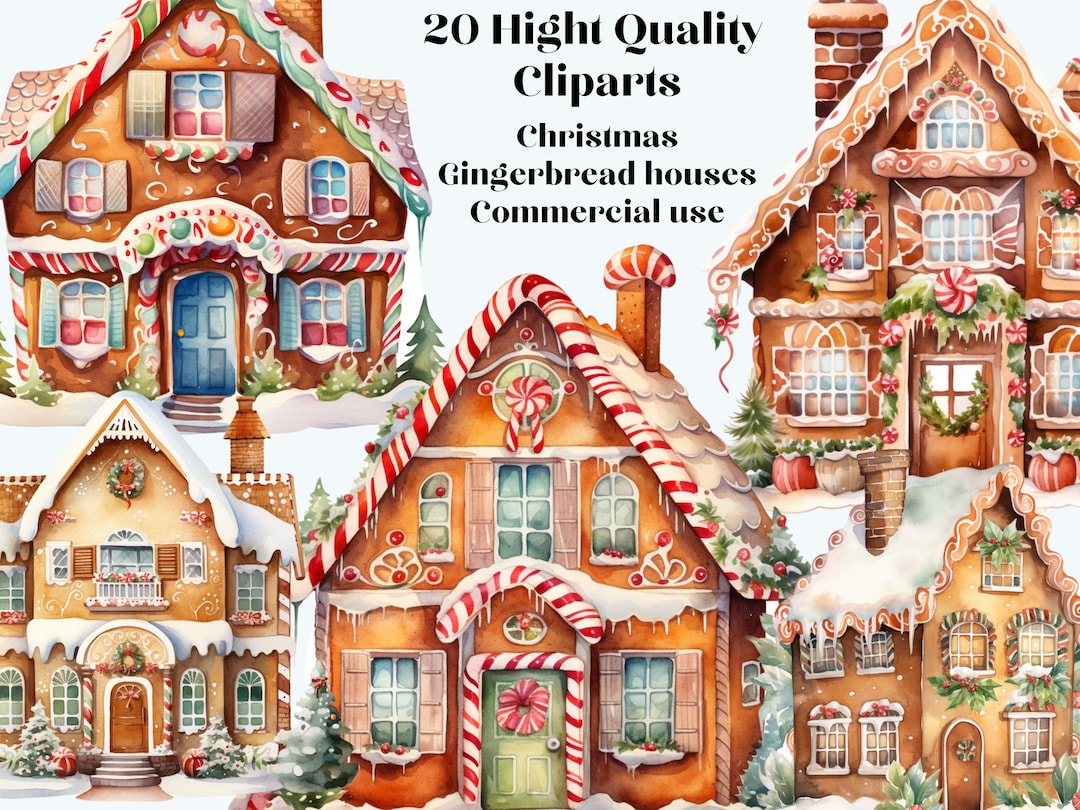 20 Gingerbread House Clipart, Gingerbread Clipart, Commercial Use ...