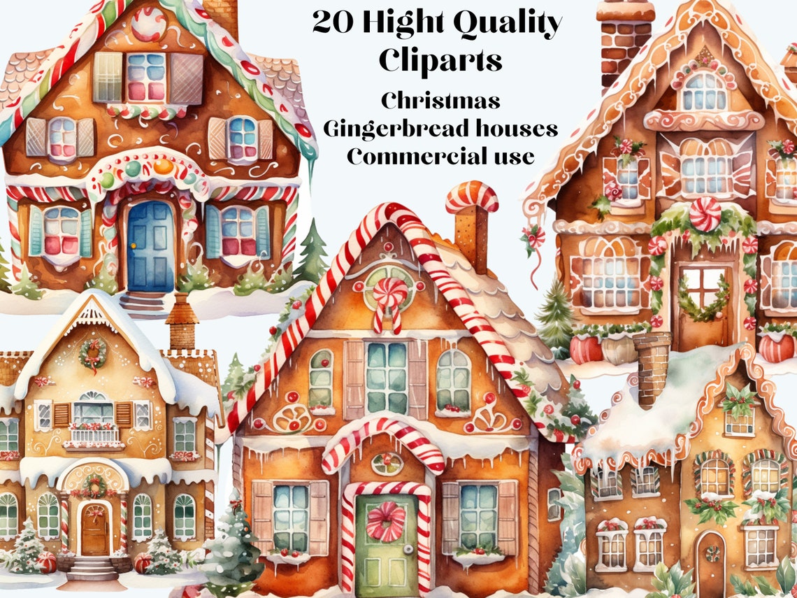 20 Gingerbread House Clipart, Gingerbread Clipart, Commercial Use ...
