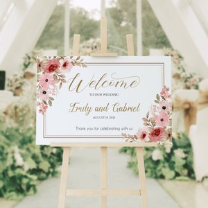 Editable Welcome Sign Welcome Sign Template Pink Welcome - Etsy