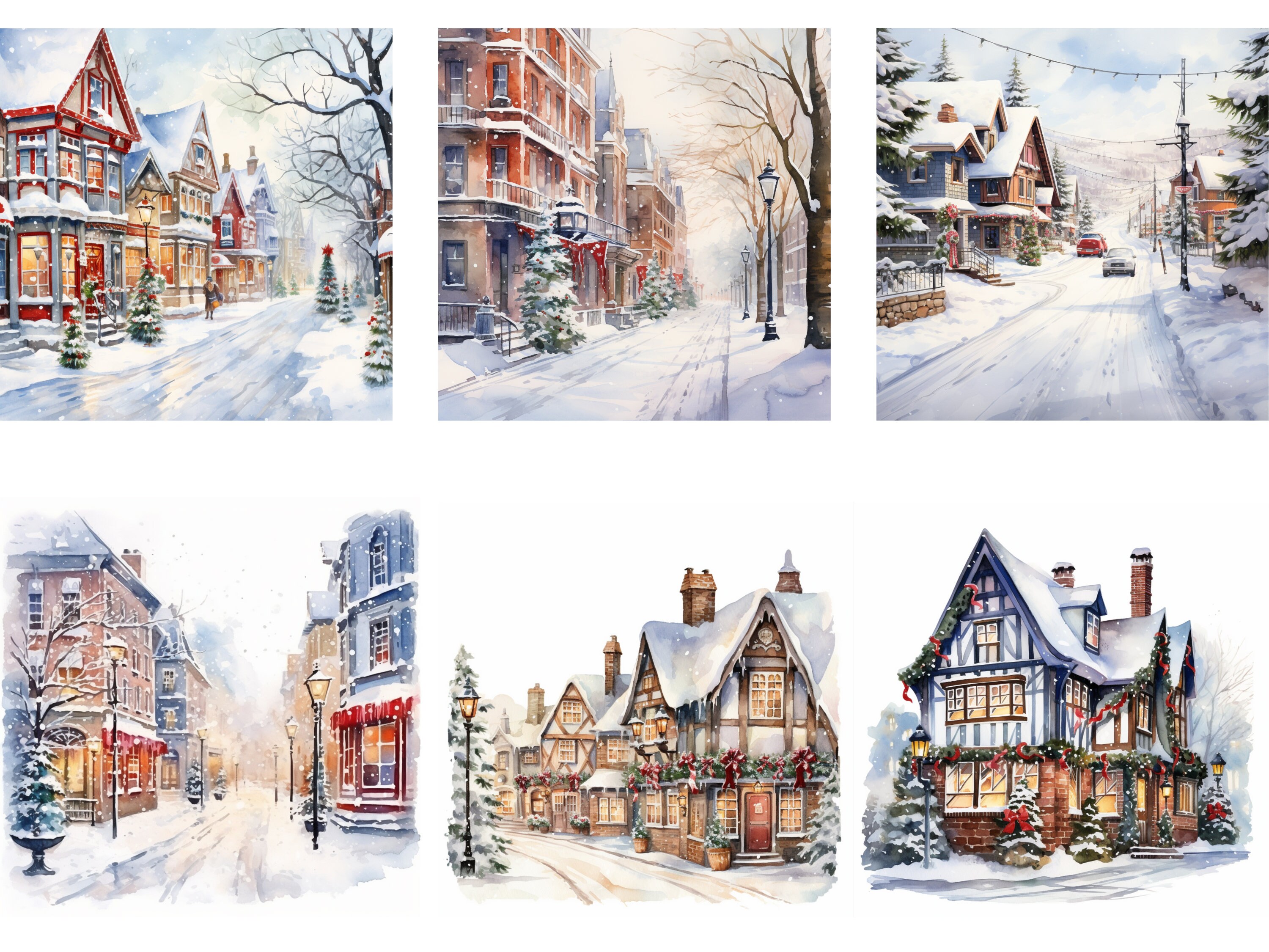 28 Watercolor Christmas Clipart, Pngs, Commercial Use, Digital Download ...