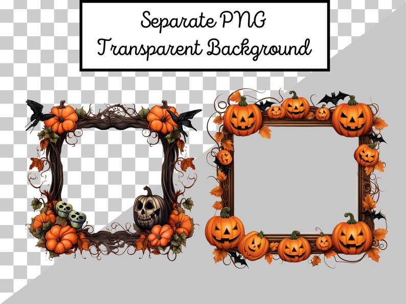 57 Halloween Frames Clipart, Baroque Dark Clip Art, Gothic Bundle, High ...