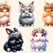 Spring Rabbit Clipart, 20 High Quality Pngs, Nursery Art, Digital ...
