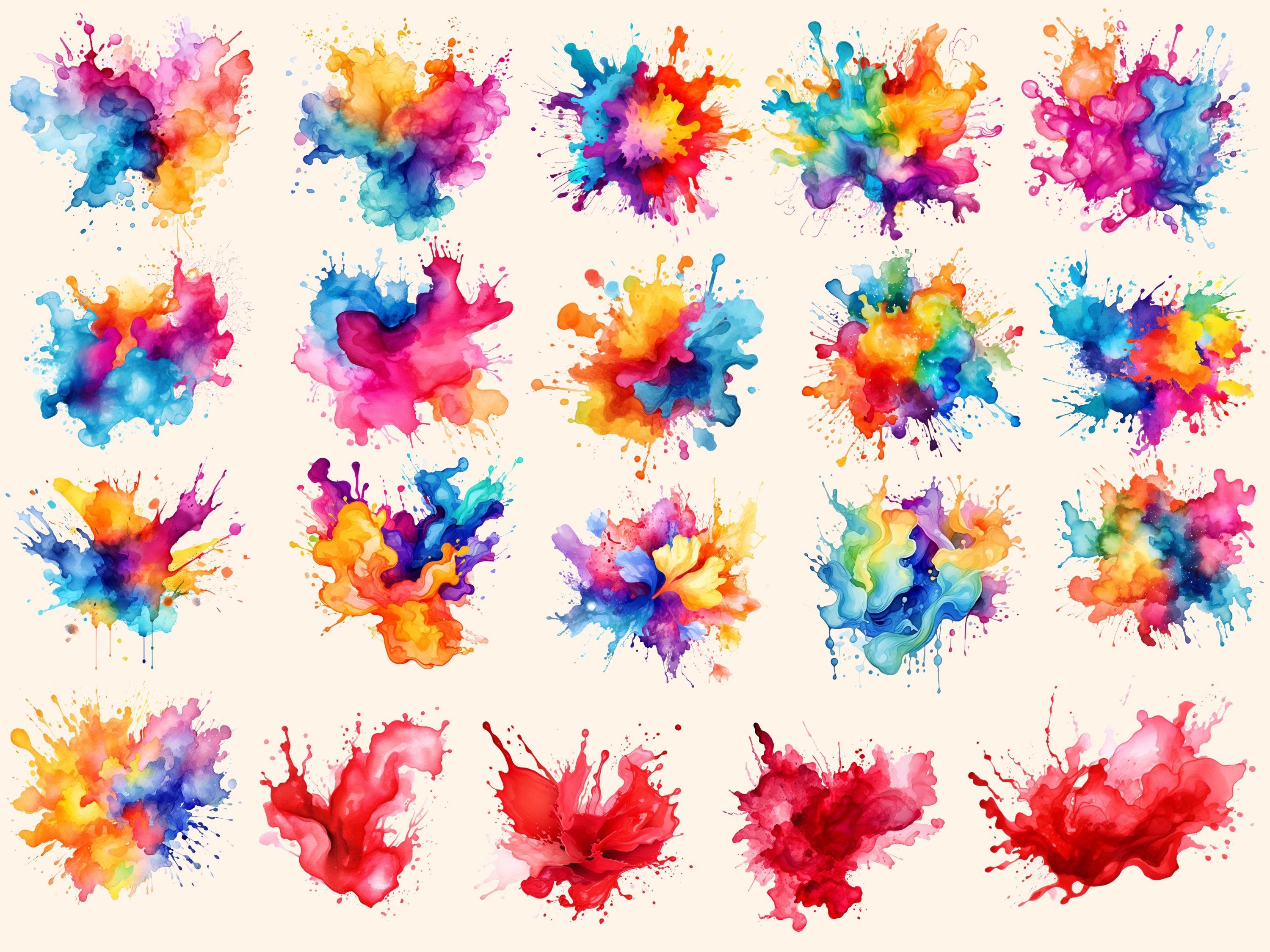 86 Watercolor Color Splash Clipart PNG Paint Splatter Clipart Alcohol ...