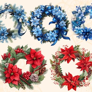 24 Watercolor Christmas Wreath Clipart, High Quality PNG Files ...