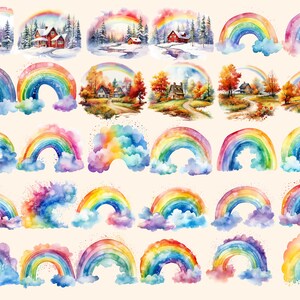 141 Watercolor Rainbow Clipart Bundle | Baby Shower Clip Art ...