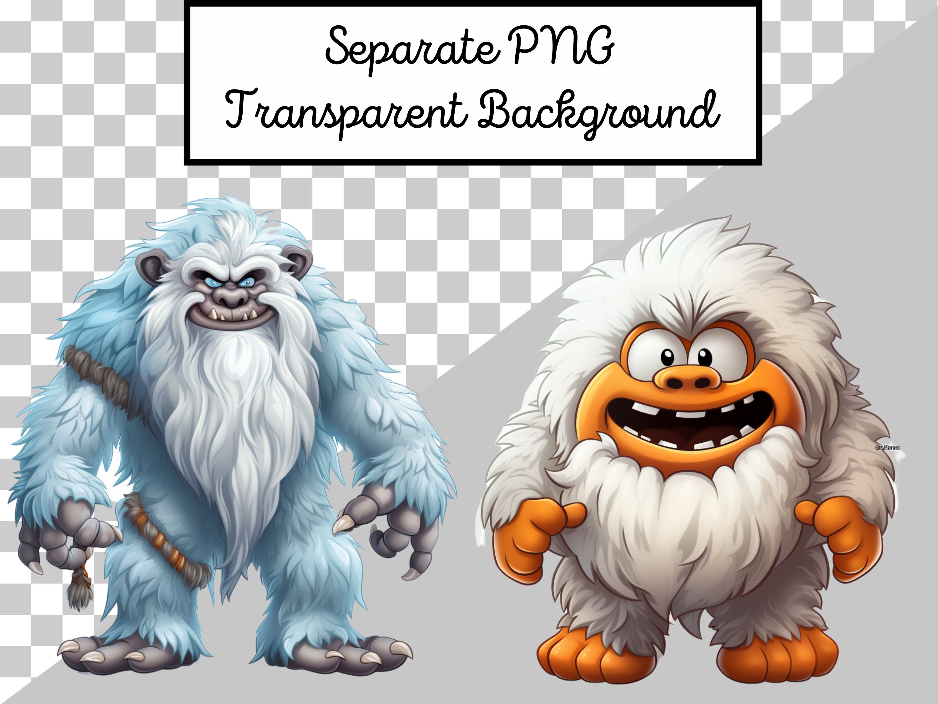 60 Halloween Yeti Clipart, Watercolor Yeti Clipart, Cute Monster PNG ...