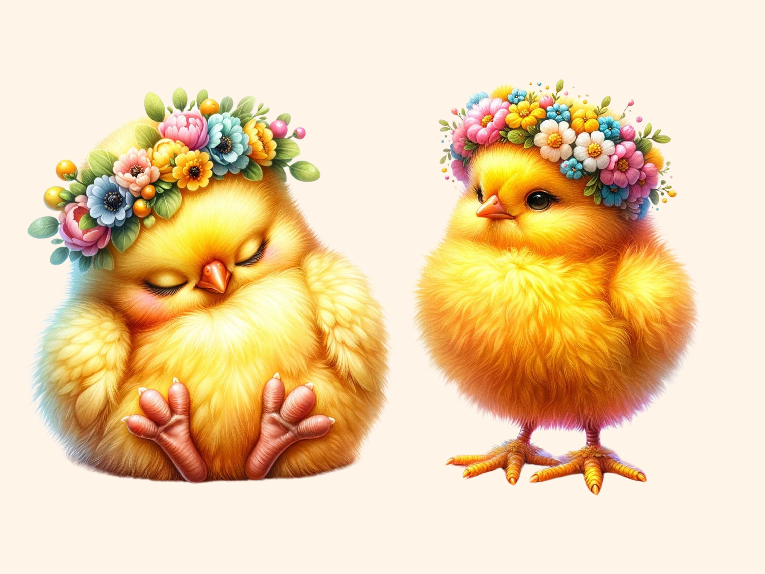 Cute Spring Chick Clipart, 12 High Quality Jpgs, Nursery Art Card ...