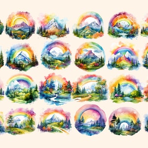 141 Watercolor Rainbow Clipart Bundle | Baby Shower Clip Art ...