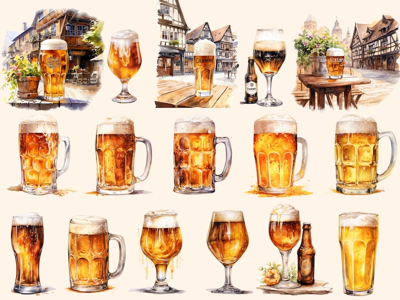 124 Beer Watercolor Clipart Bundle Beers PNG Printable - Etsy UK