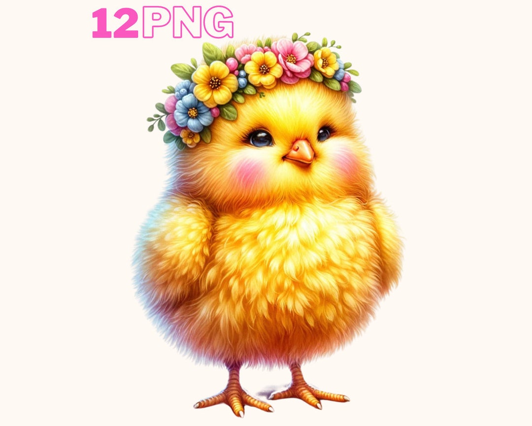 Cute Spring Chick Clipart, 12 High Quality Jpgs, Nursery Art | Card ...