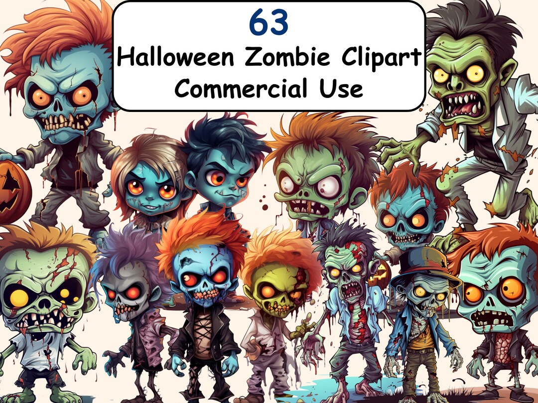 63 Halloween Zombie Clipart Children Party Cartoon Zombies & Ghoul ...