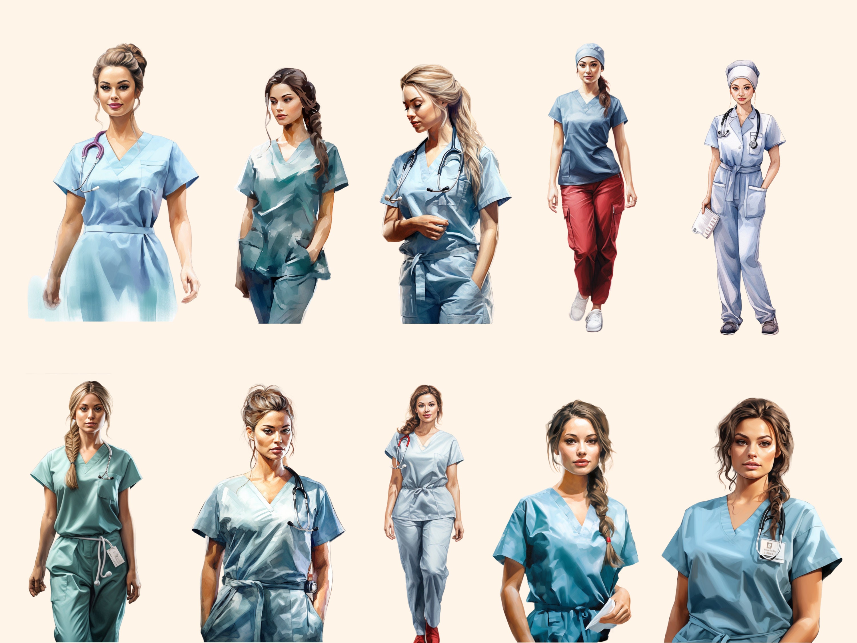 59 Nurse and Doctor Clipart Bundle Medical Clipart Digital - Etsy