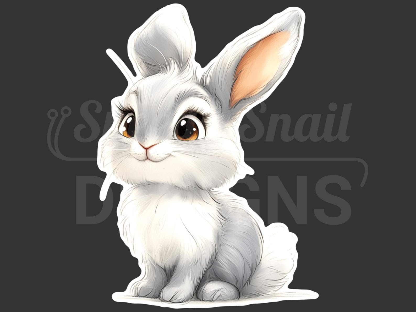 10 Cute Cartoon Bunnies, Clipart, Transparent Background, PNG - Etsy