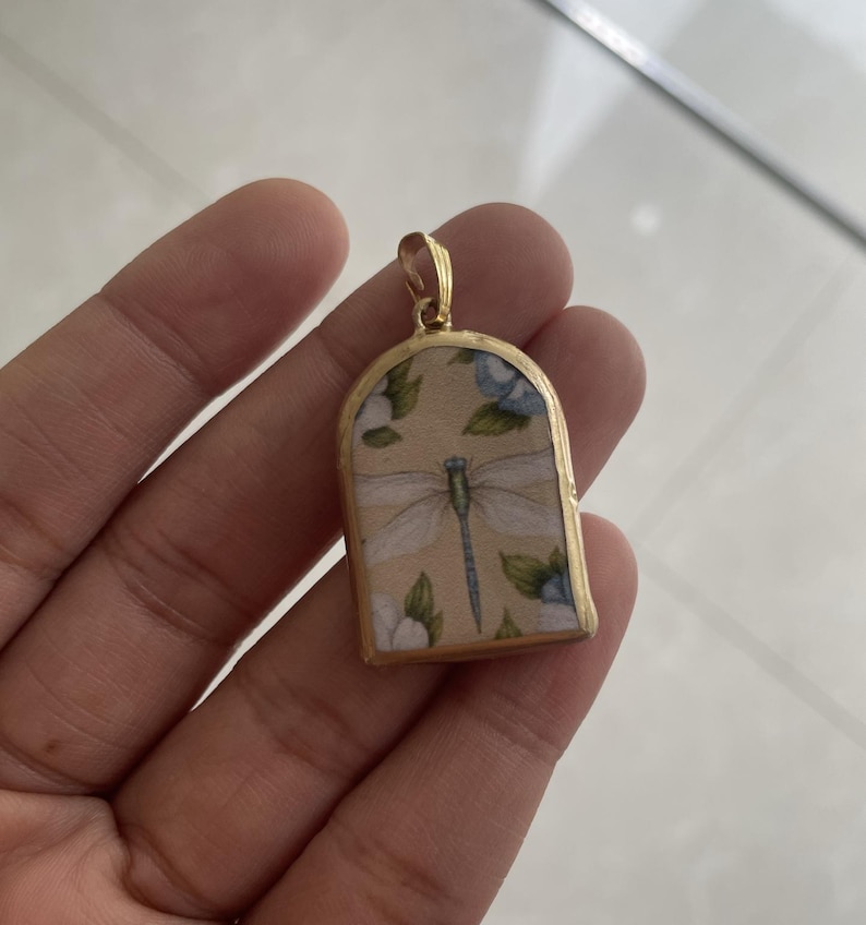 Boho Dragon Fly Pillar Shaped - Cold Porcelain Charms Pendant (with ...