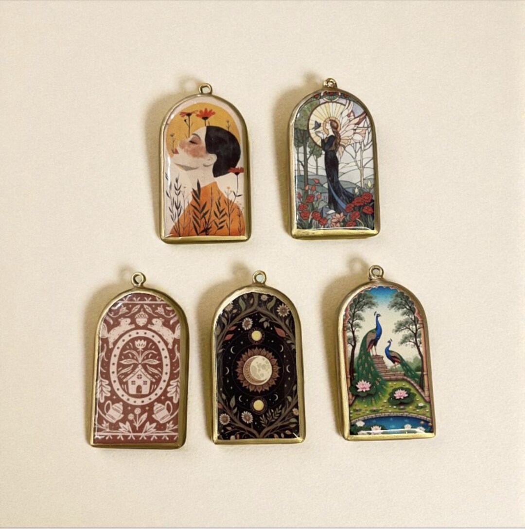 Resin Pillar Earring Charms: Unique Pendant Designs (set of 5) - Etsy