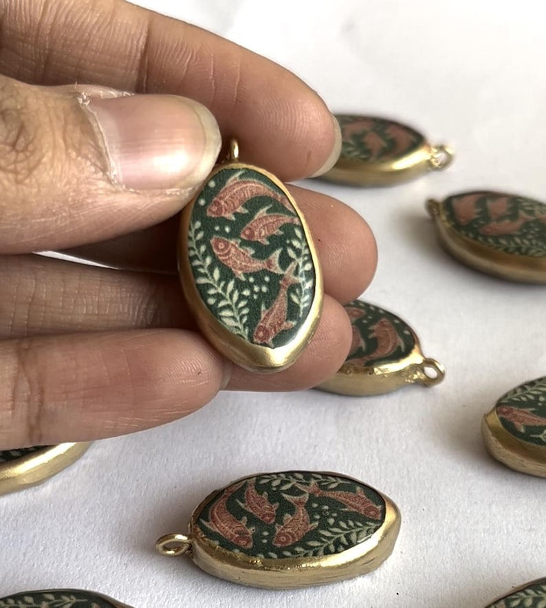 Pond - Cold Porcelain / Resin Charms Pendant (without Chain) - Etsy