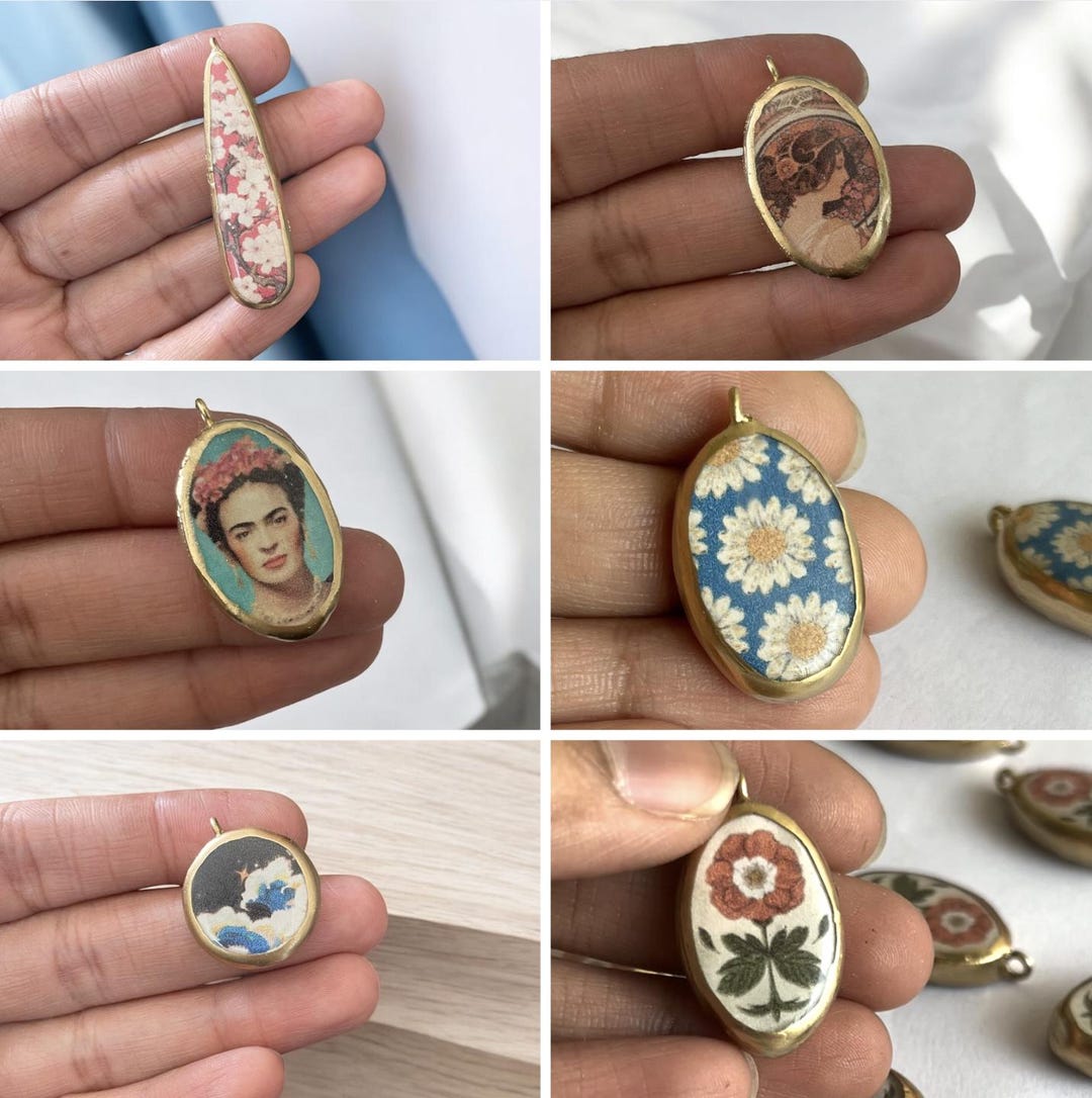 Pack of 15 - Assorted Mix of Cold Porcelain Charms Pendants (without ...
