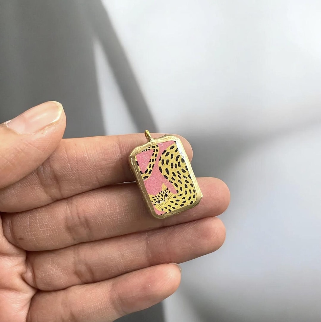 Chetah - Cold Porcelain Charms Pendant (without Chain) - Etsy