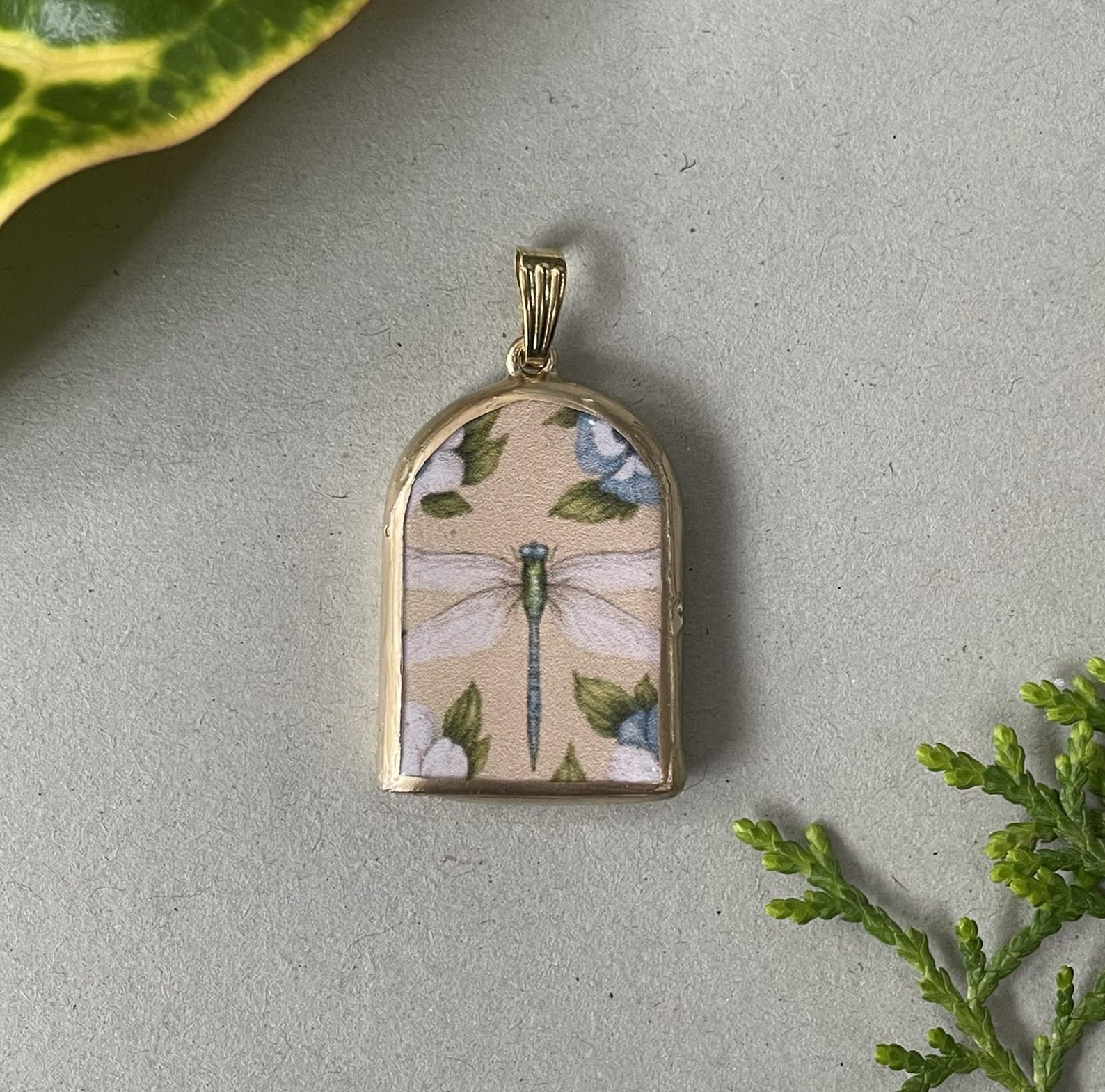 Boho Dragon Fly Pillar Shaped - Cold Porcelain Charms Pendant (with ...