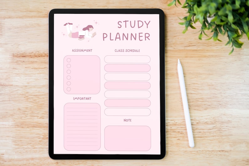 Digital Planner, Cute Planner, Digital Study Planner, Goodnotes Planner ...