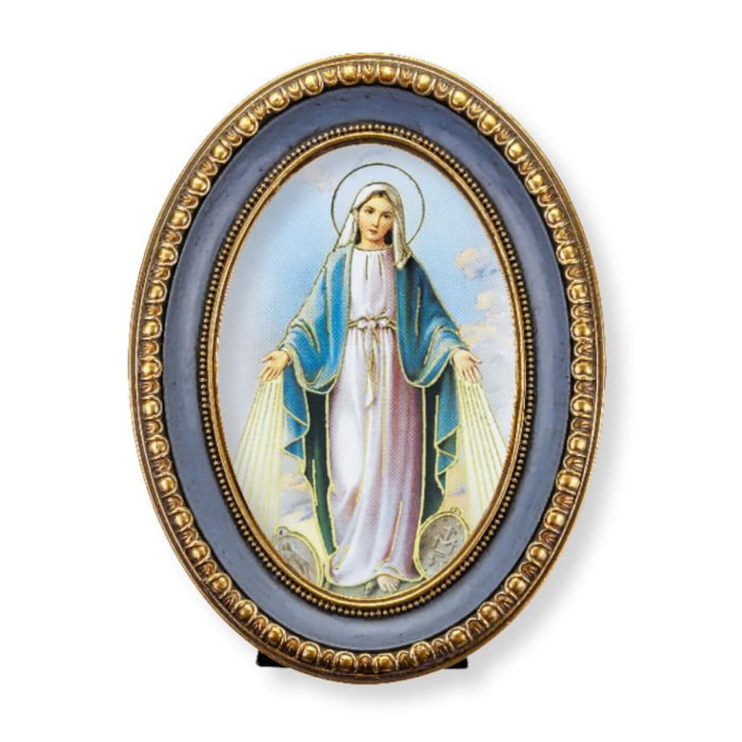 Our Lady of the Miraculous Medal Print With 5 1/2 X 7 1/2 Oval Gold ...