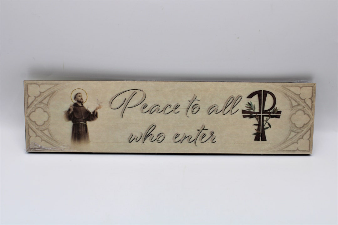 Saint Francis Wooden Door Blessing Plaque Catholic Wall Decor - Etsy
