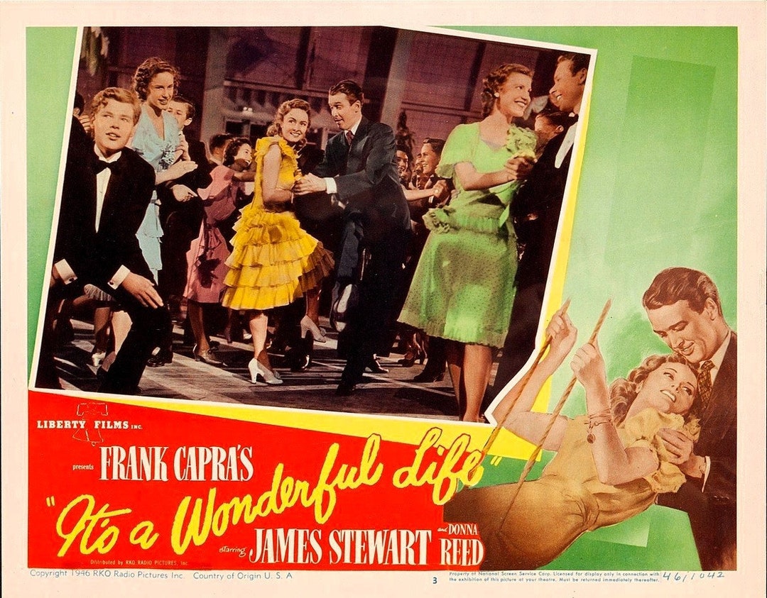 James Stewart Its a Wonderful Life Lobby Card Print 8 X 10 Vintage ...