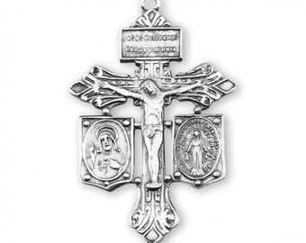 Large RARE Italian Pardon / Indulgence Crucifix Silver Cross Catholic ...