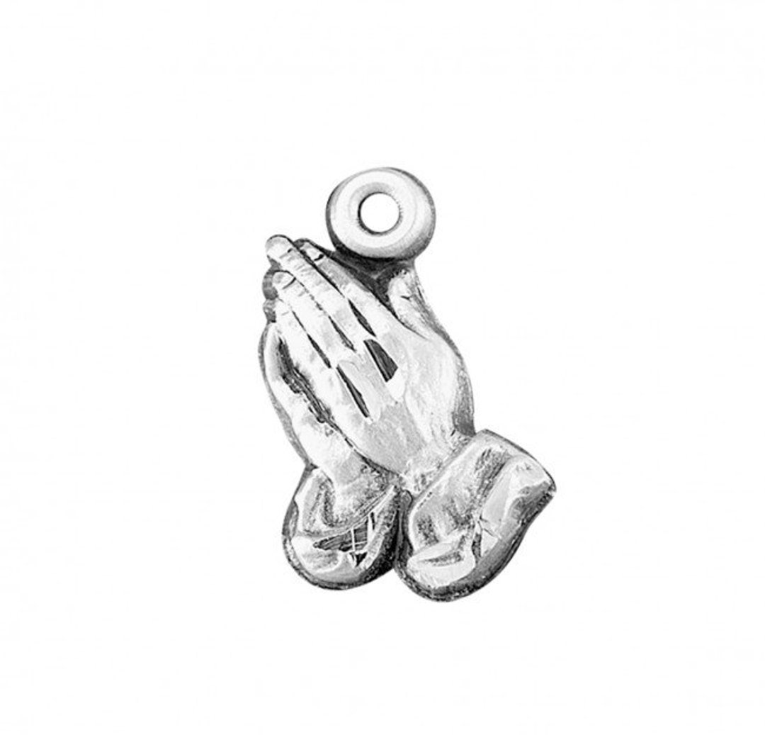 Praying Hands Sterling Silver Medal Catholic Gifts - Etsy