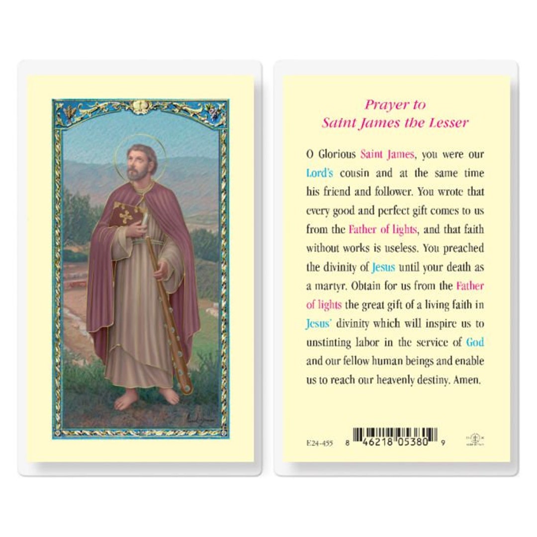 Prayer to Saint James the Lesser Holy Cards Laminated Set of - Etsy