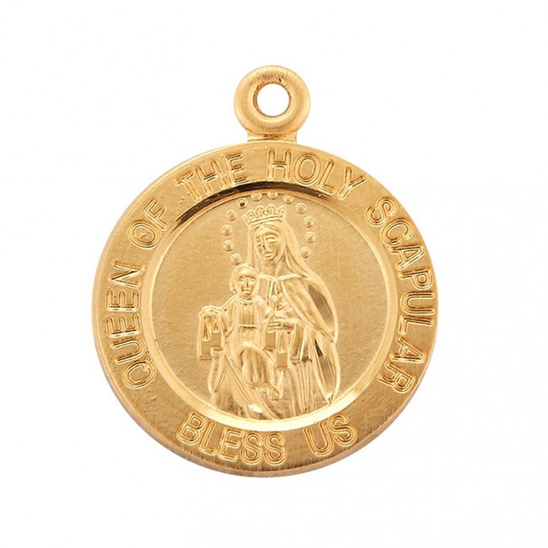 Holy Scapular Round Double-sided Gold Over Sterling Silver Medal ...