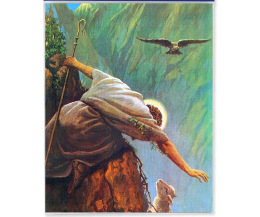 Jesus the Lost Sheep Hook Framing Print Religious Gifts Catholic Wall ...