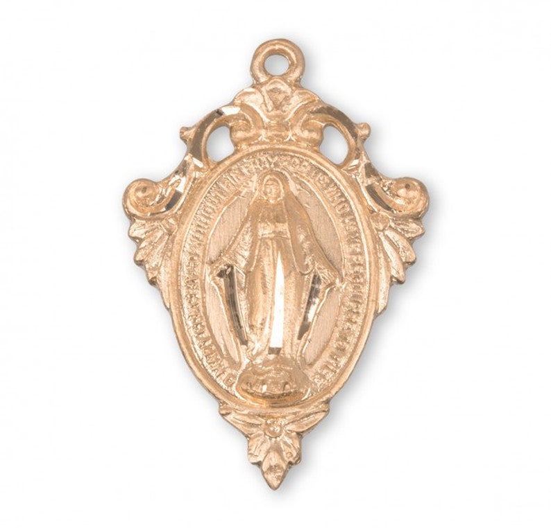 Miraculous Medal Blessed Mother Mary Oval Shaped With Fancy - Etsy