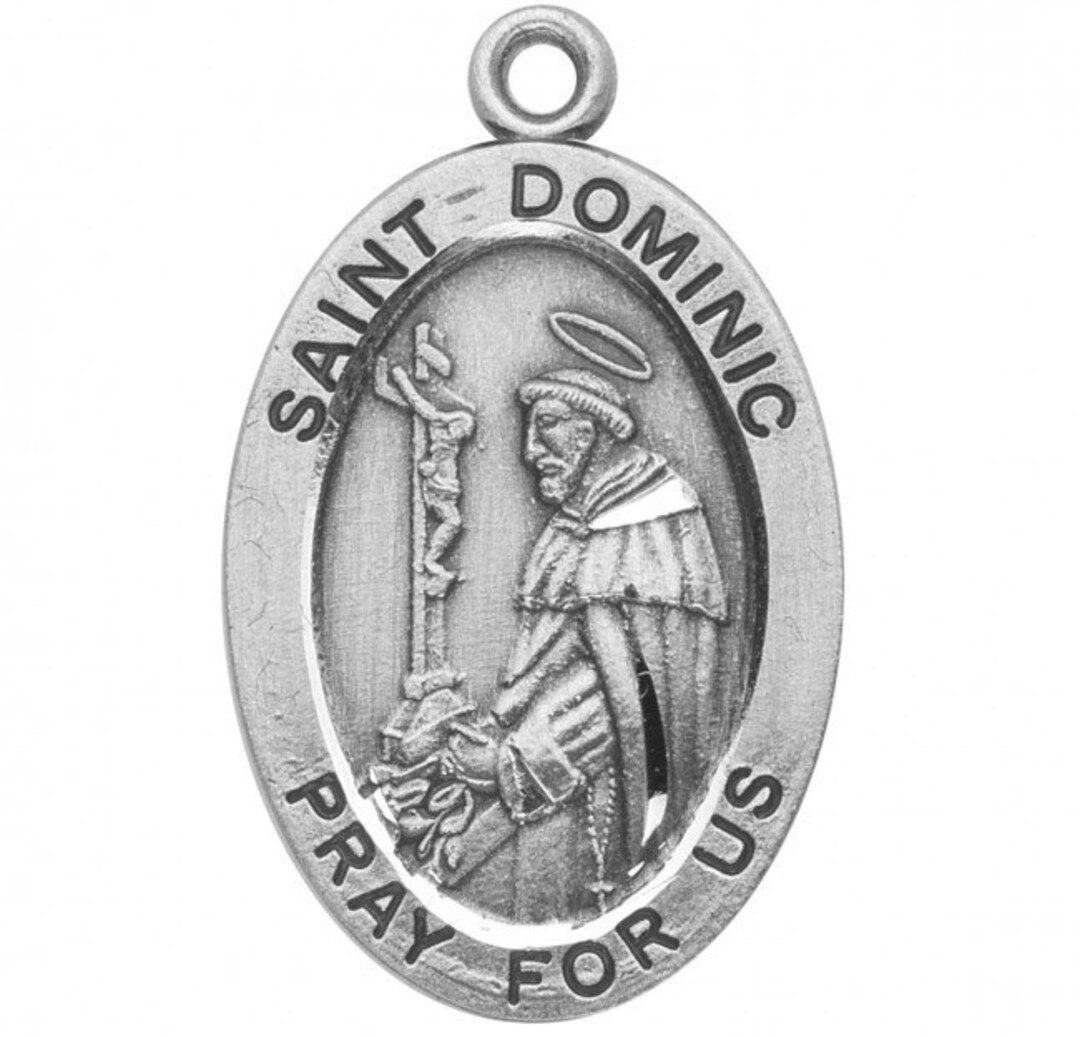 Saint Dominic Oval Sterling Silver Medal Catholic Gifts - Etsy