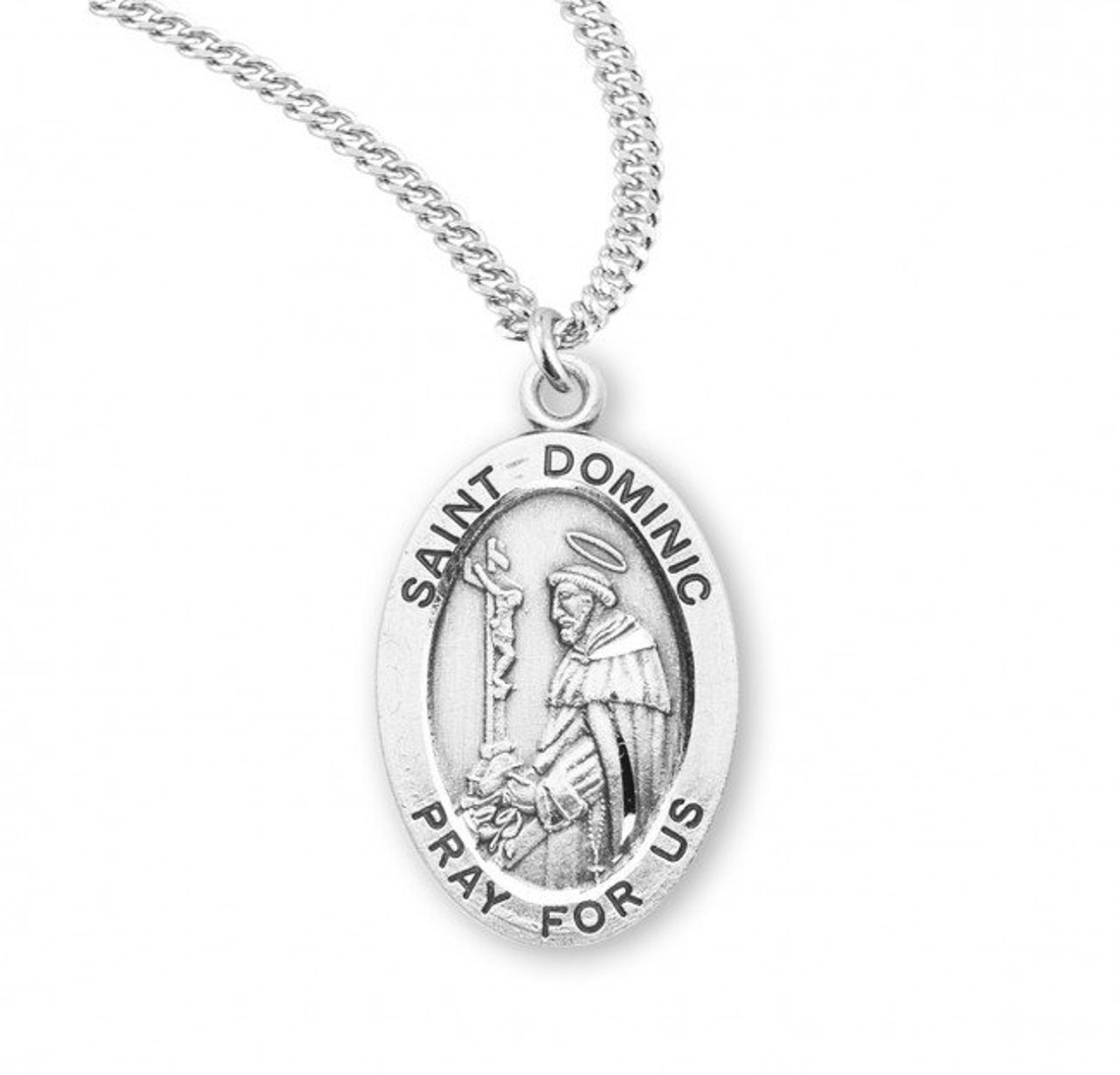 Saint Dominic Oval Sterling Silver Medal Catholic Gifts - Etsy