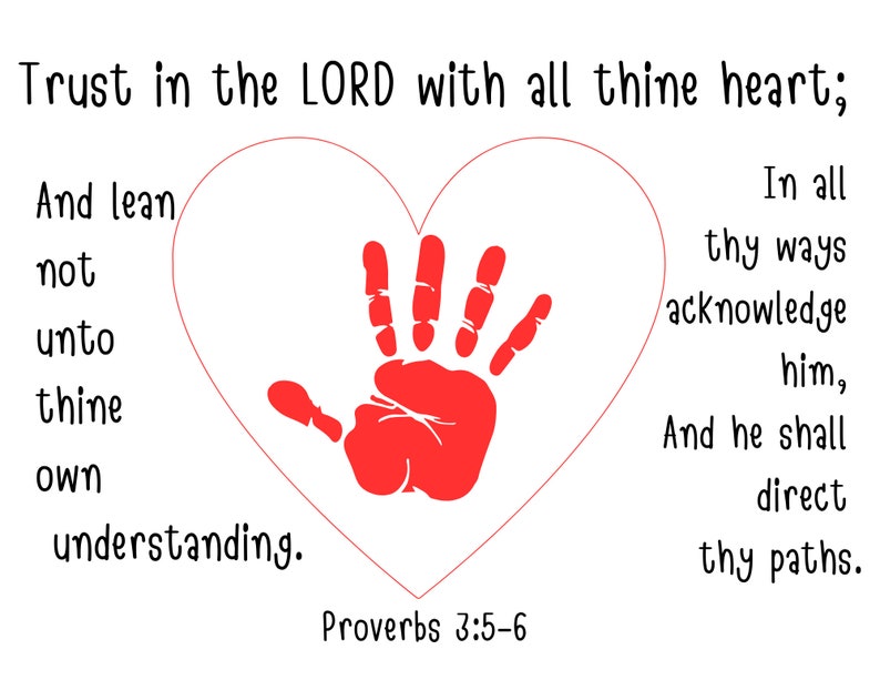 Trust in the Lord With All Your Heart KJV Proverbs Sunday School ...