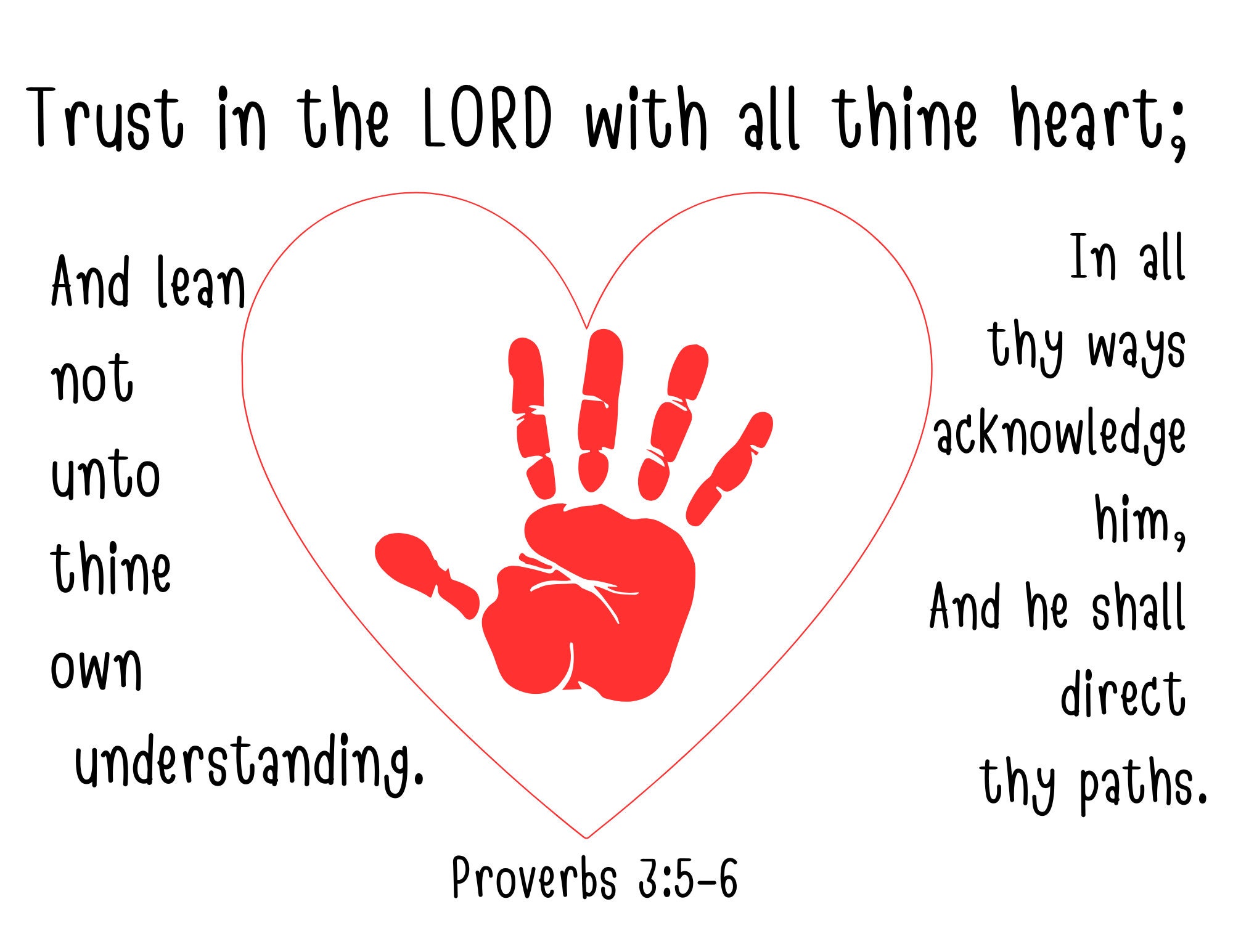 Trust in the Lord With All Your Heart KJV Proverbs Sunday School ...