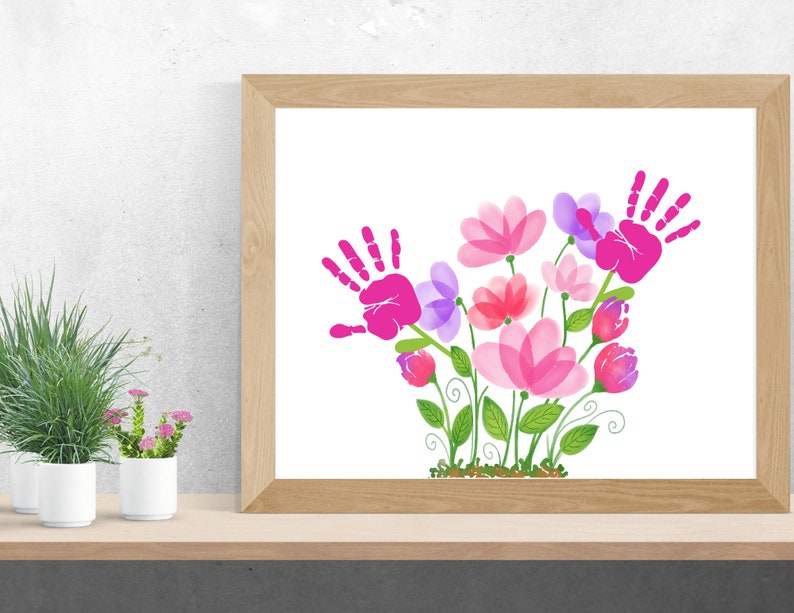 Hello Spring Wildflower Handprint Craft 8.5x11 Printable Instant ...
