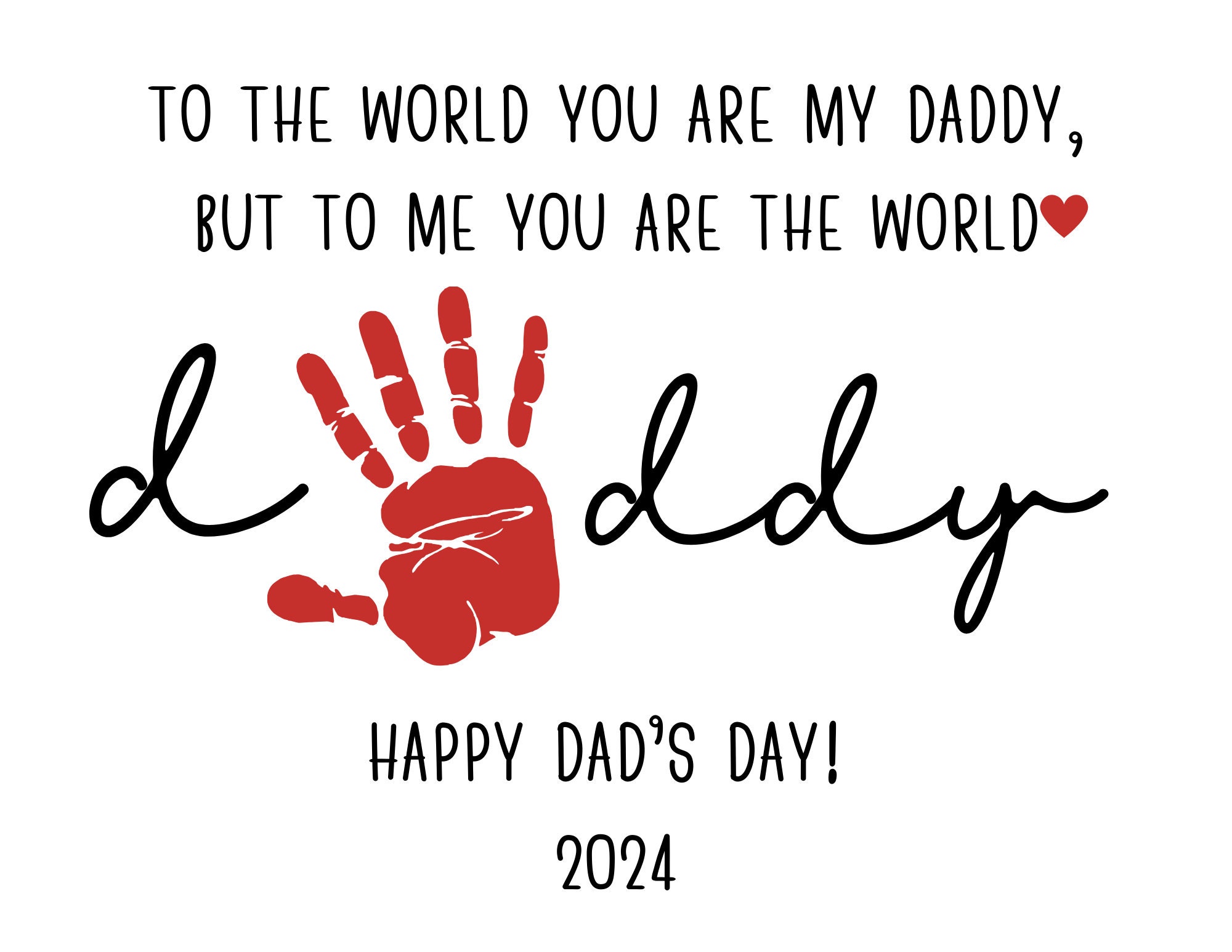 Daddy You Are the World DIY Fathers Day Card First Fathers Day Gift ...